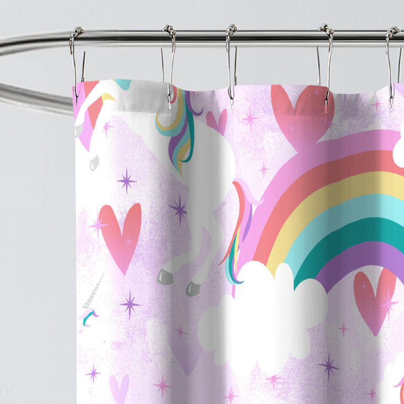 Dream Factory Unicorn Rainbow Single Shower Curtain & Reviews | Wayfair